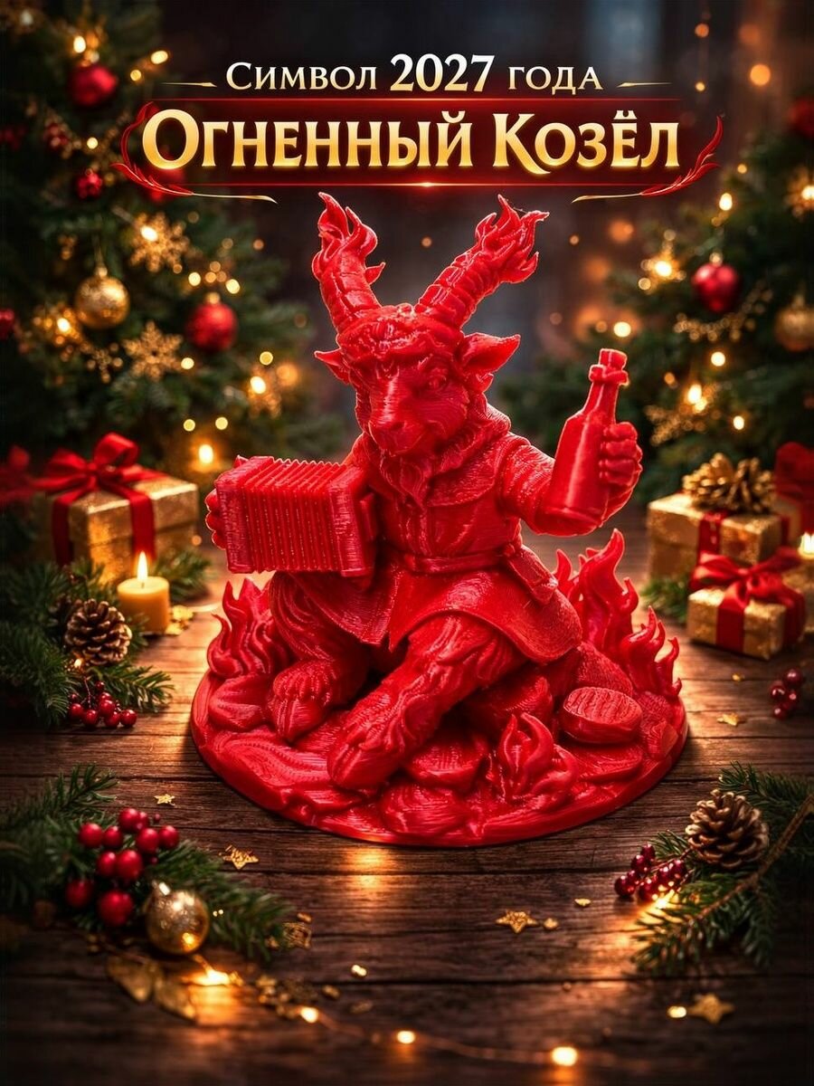 Фигурка 3D печать Символ 2027 года Огненный Козёл