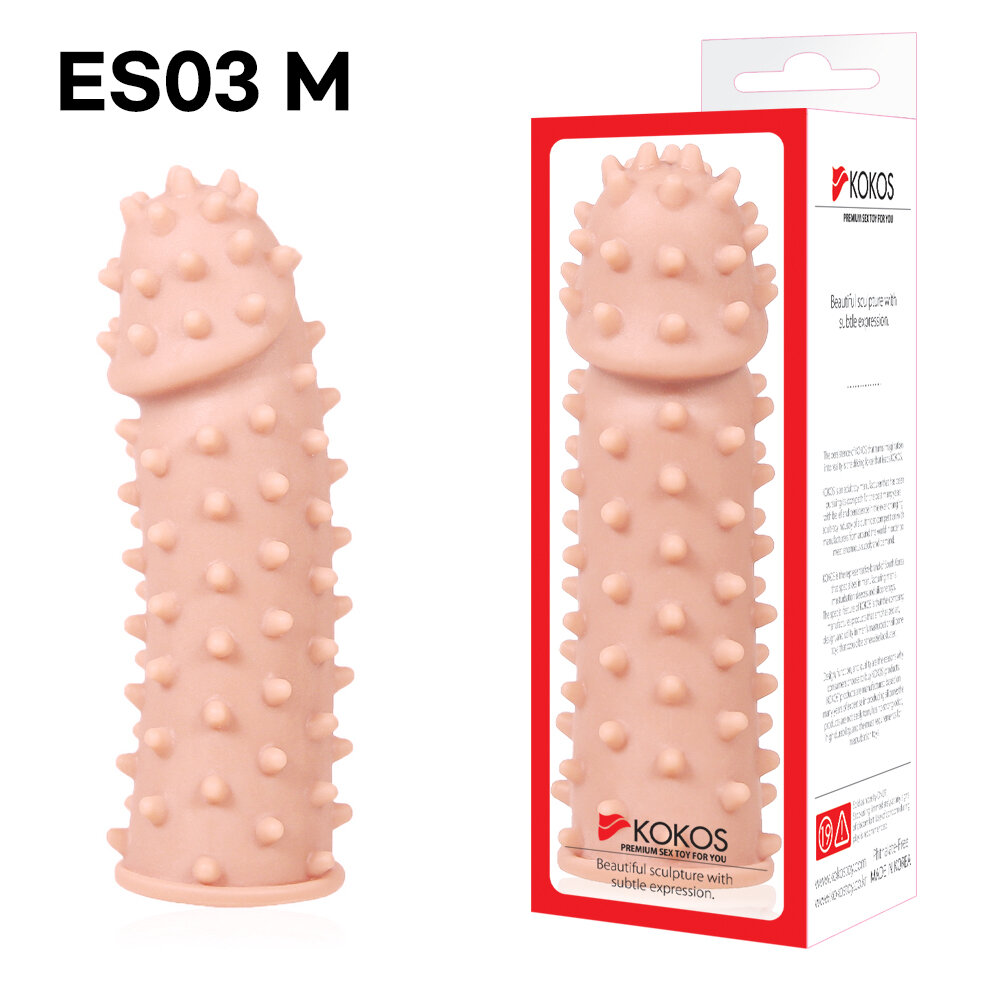 Насадка на пенис Kokos "Extreme Sleeve" ES-003-M с шипами и бугорками, ТПЭ, эффект утолщения, телесная