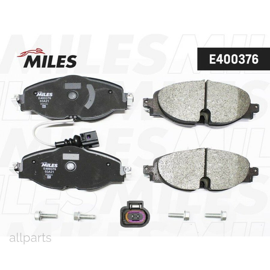 MILES E400376 Колодки тормозные AUDI A3/SKODA OCTAVIA/VW GOLF 12-/PASSAT 14- пер. LowMetallic