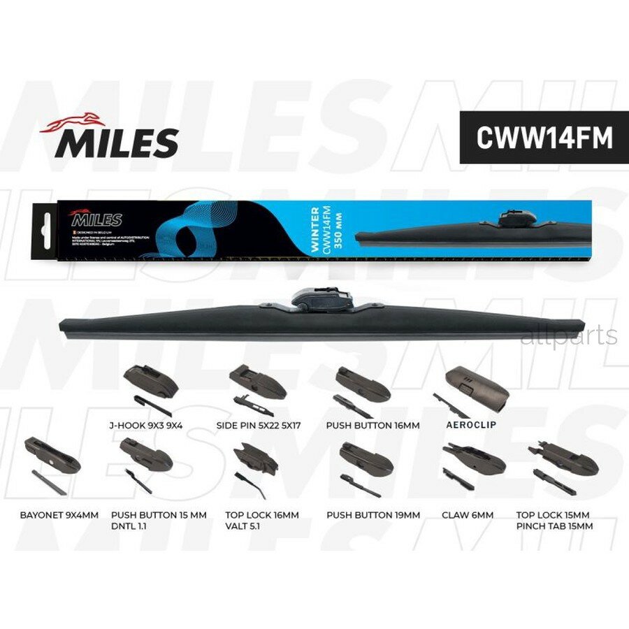 MILES CWW14FM Щётка с/о 350мм зимняя (10 адаптеров)