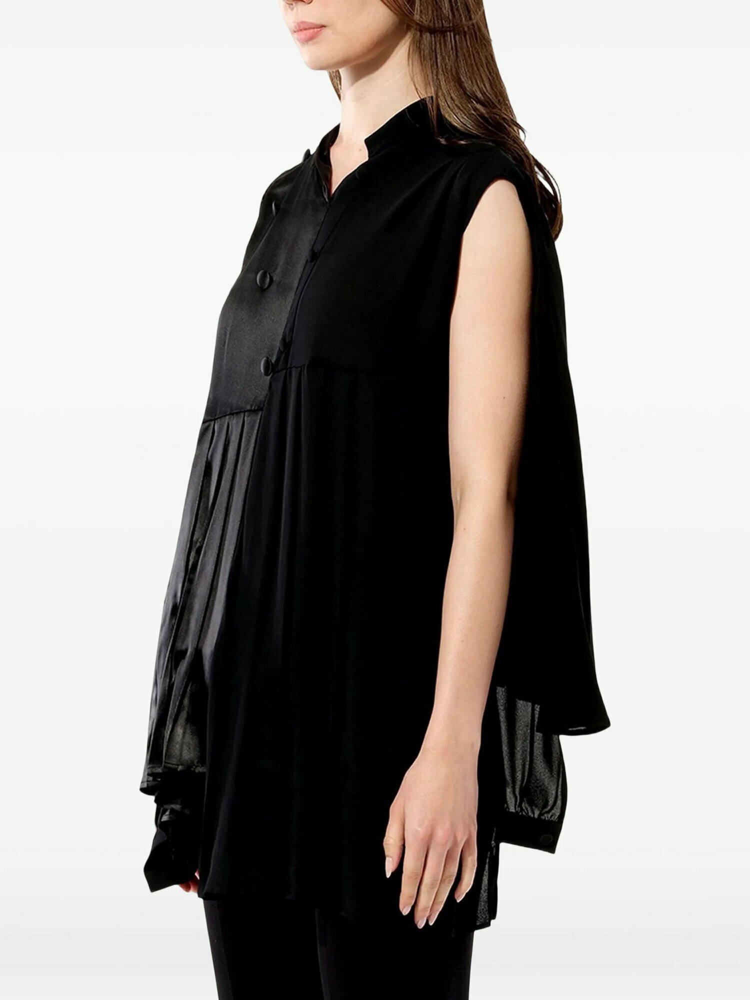Блуза BALENCIAGA Pleated sleeveless blouse, размер 34 — фото 1