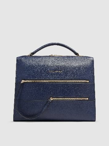 Деловая сумка женская Piquadro Patricia CA6774W140/BLU для ноутбука 14", RFID-защита, натуральная кожа, темно-синий