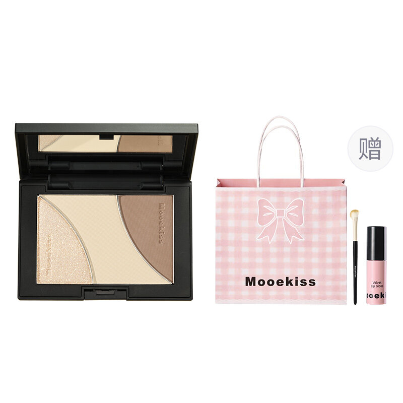 Палетка хайлайтеров и скульпторов женская Mooekiss триколор 5720833, Mukeishi Contouring Palette 01