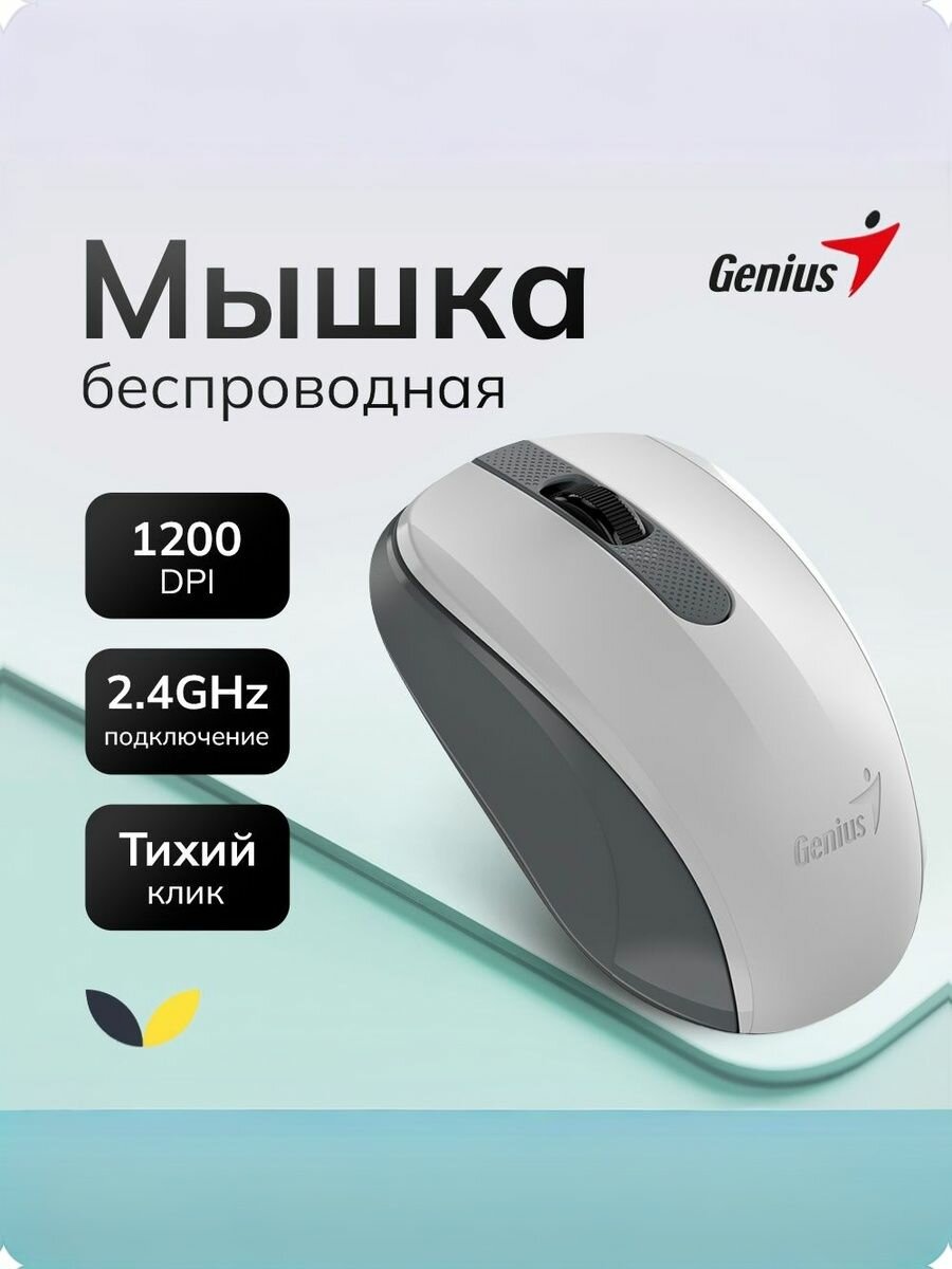 Мышь беспроводная для ноутбука, бесшумная, Genius NX-8008S