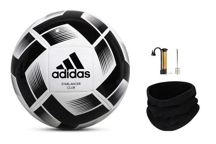 Мяч футбольный унисекс Adidas Starlancer Club, размер 5 черный с белым, S EU