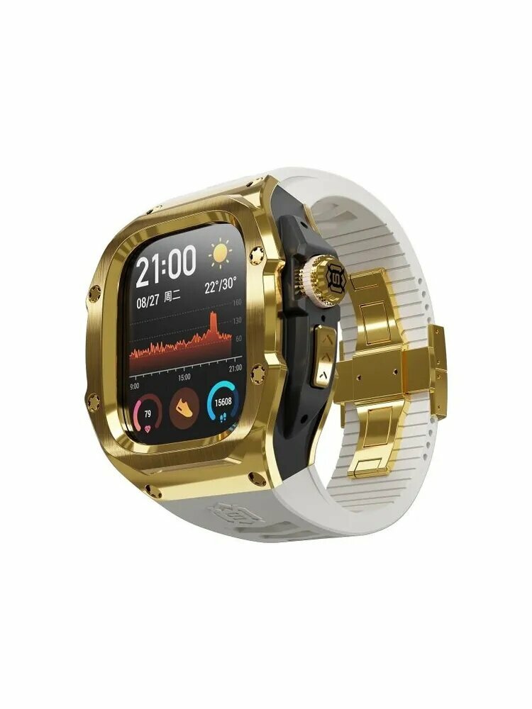 Для часов Apple Watch Ultra корпус из нержавеющей стали + силиконовый ремешок 49 мм