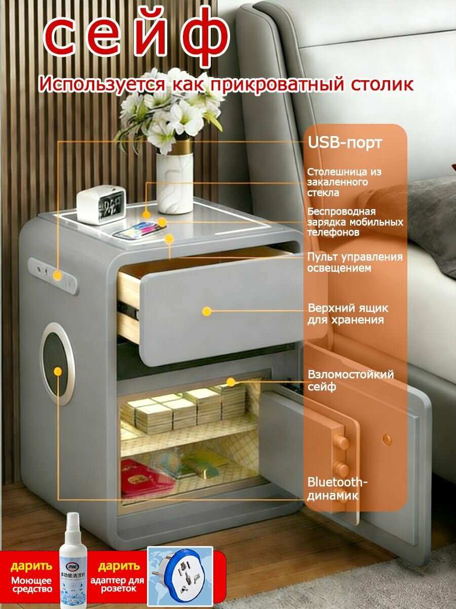 Умный сейф для прикроватной тумбочки