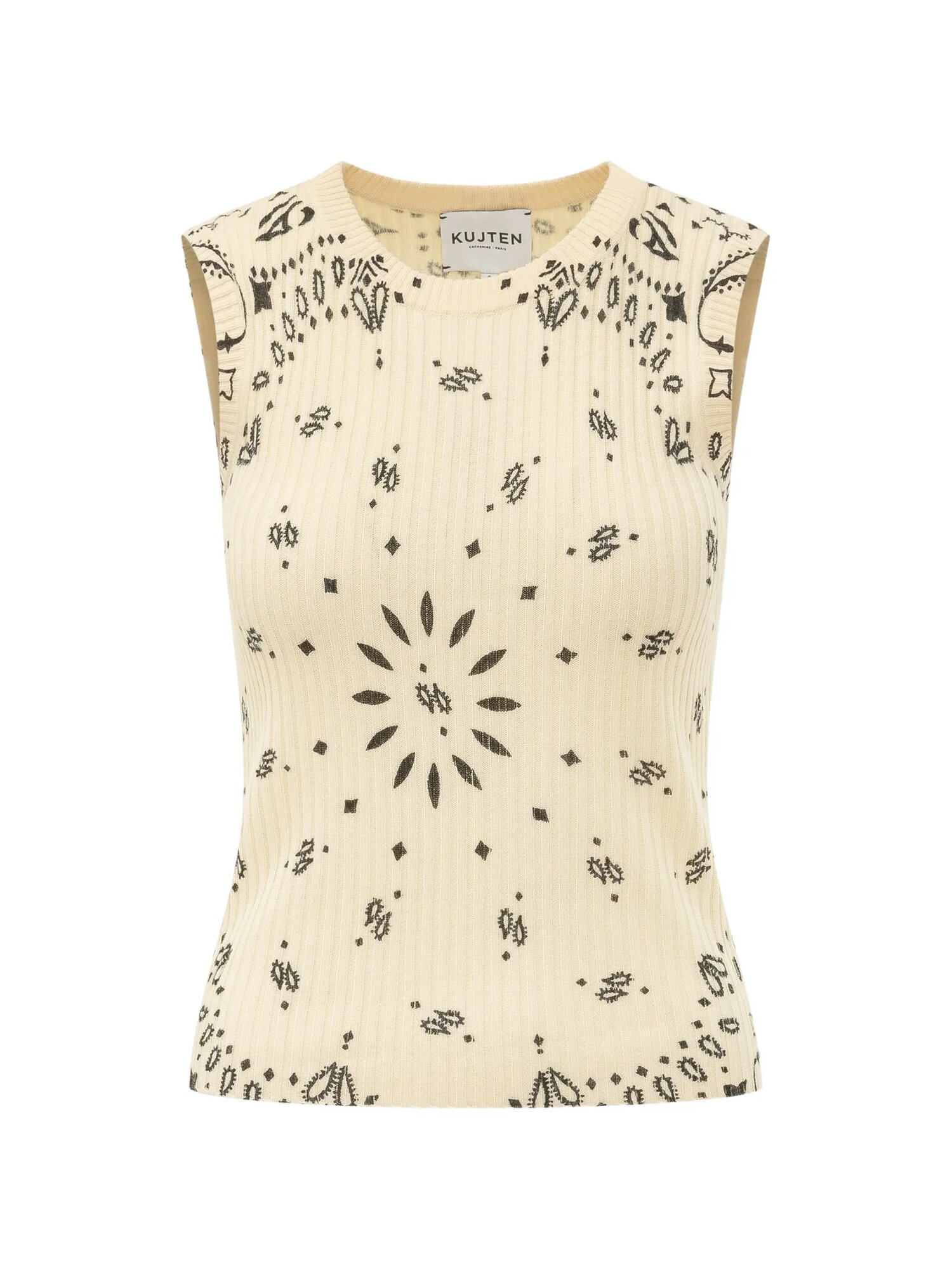 Топ Ribbed paisley-print top
