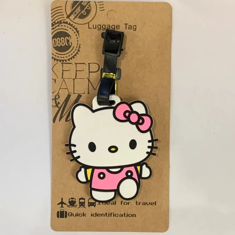 Силиконовые бирки для багажа/посадочные талоны Hello Kitty и Sanrio, милые держатели для удостоверений личности/адресов с мультяшными персонажами,