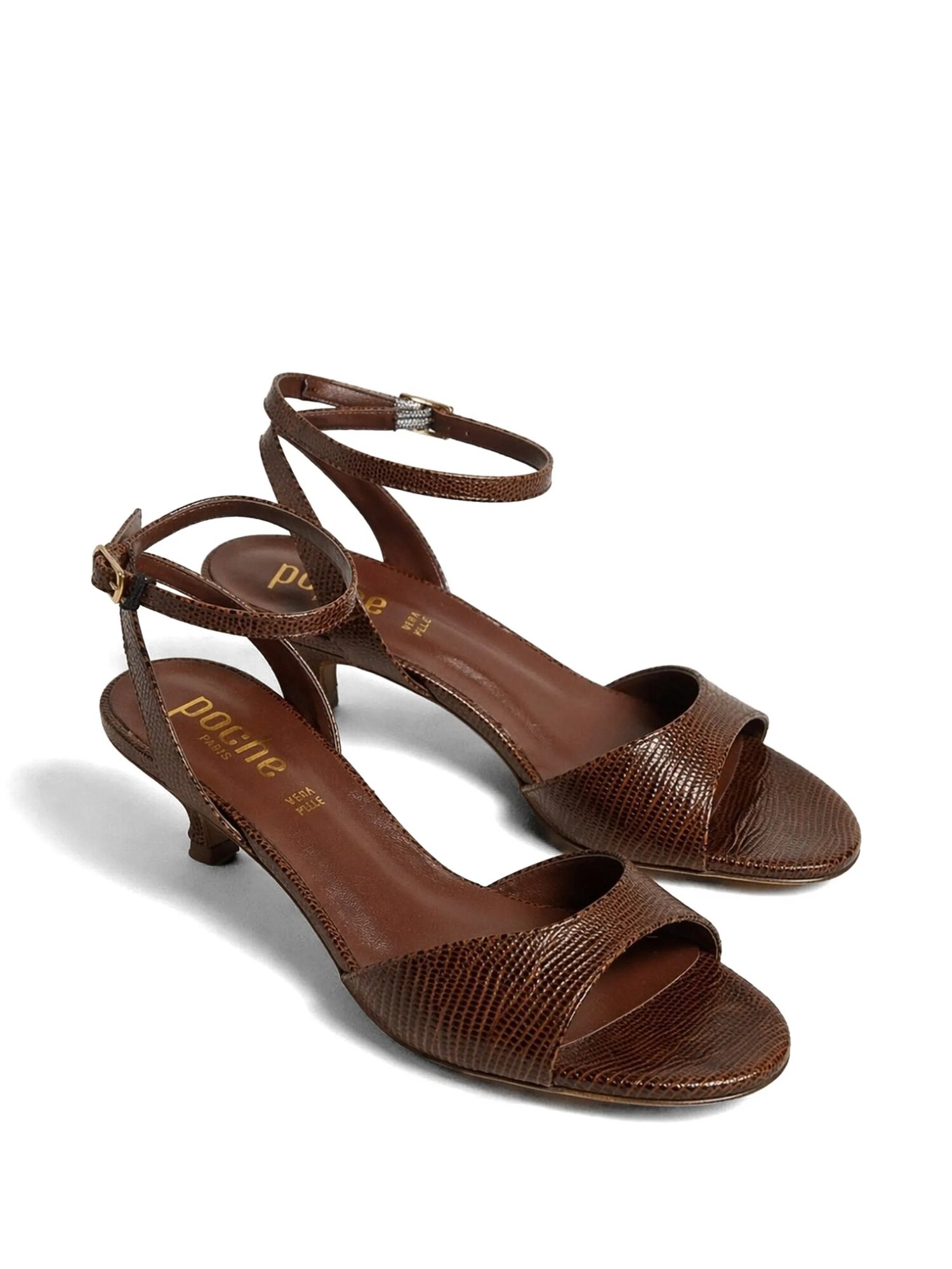 Босоножки Lizard-effect buckle-fastening sandals