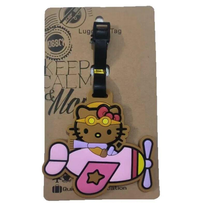 Силиконовые бирки для багажа/посадочные талоны Hello Kitty и Sanrio, милые держатели для удостоверений личности/адресов с мультяшными персонажами, аксессуары для багажа/посадки.