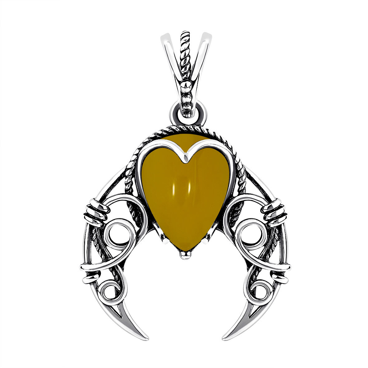 Подвеска, серебро, 925 проба, агат