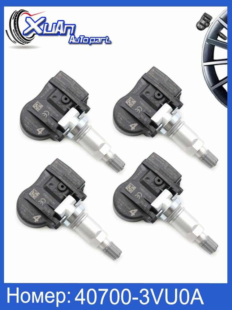 40700-3VU0A TPMS Датчик давления шины 433 МГц Подходит для Nissan Cabstar Lannia March Note Qashqai Sylphy Teana Tiida X-Trail, LADA Kalina, Renault Koleos Megane IV, 407003VU0B 407005663R S180052048E