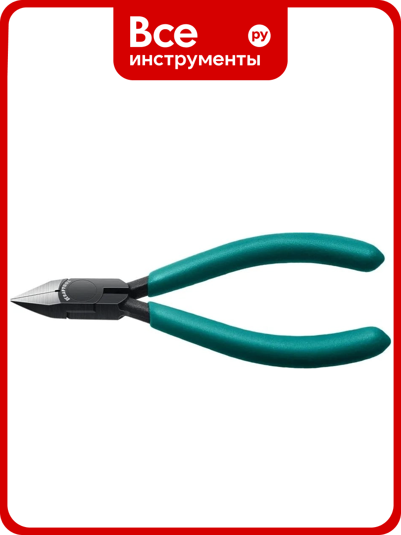 Прецизионные бокорезы KRAFTOOL Precision 108 мм 220017-6-10, сталь, диагональные бокорезы CrV, зелёные рукоятки