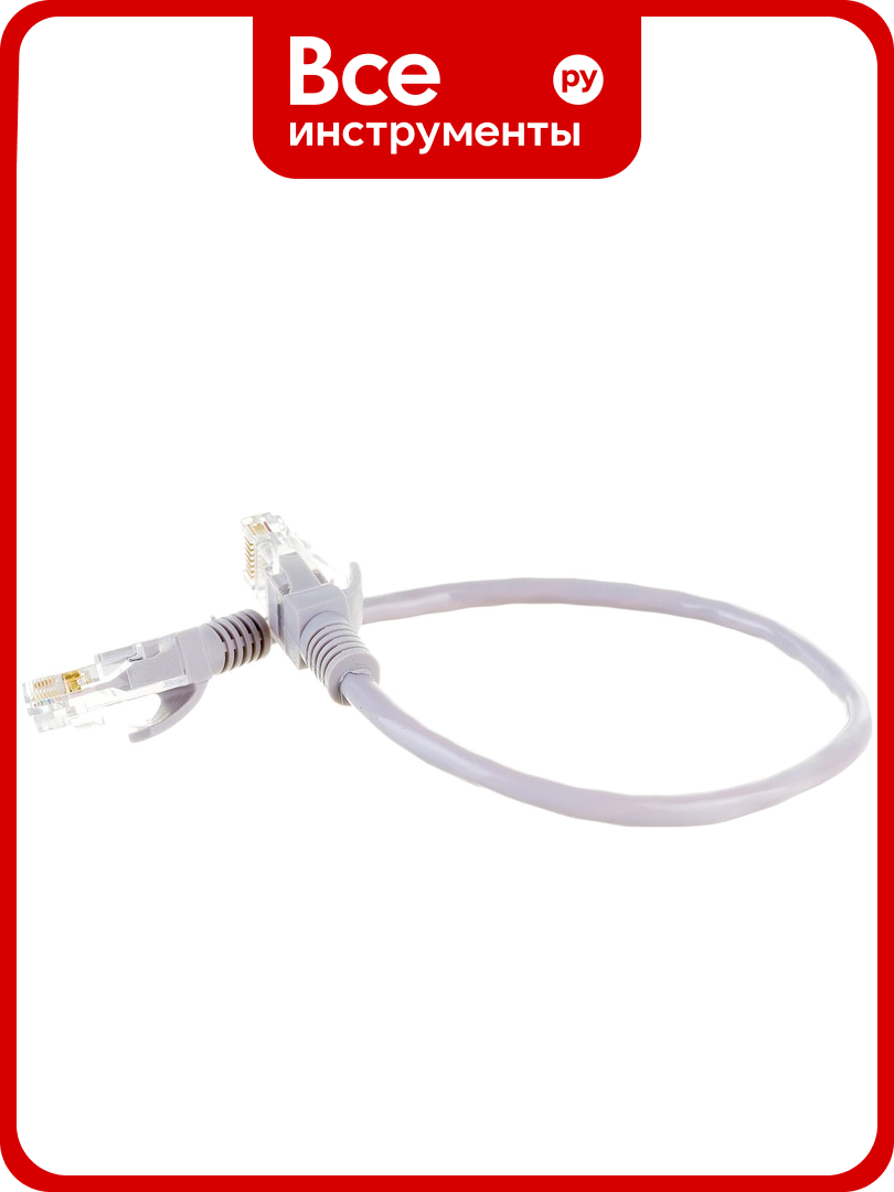 Медный патч-корд ExeGate UTP-RJ45-RJ45-5e-CU-0,3M-GY, UTP, cat.5e, 0.3м, серый 282008