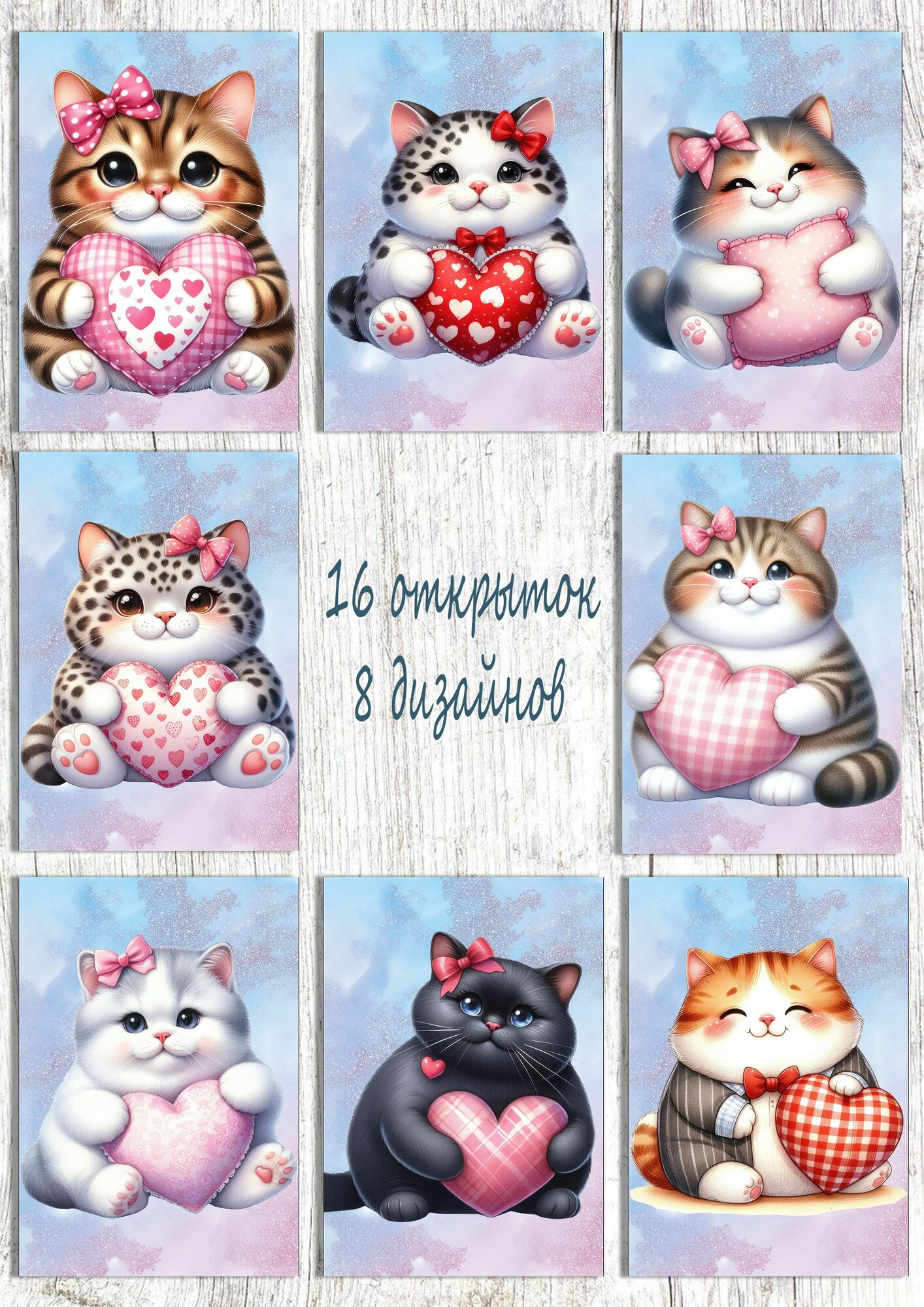 Открытки для любимых, 16 штук