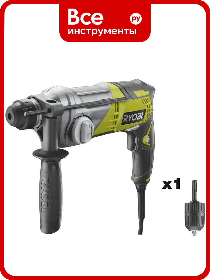 Перфоратор Ryobi RSDS680-K, мощность 680Вт, 2.0Дж, SDS-plus, с кейсом