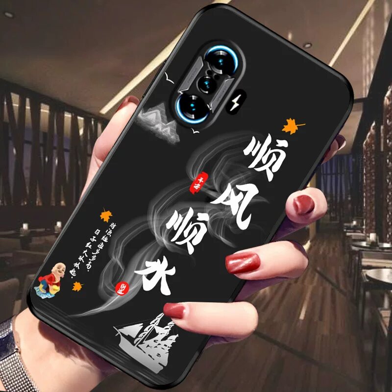 Силиконовый чехол для Redmi K40S с узором ФМС132 Гладкий Путь и защитным стеклом