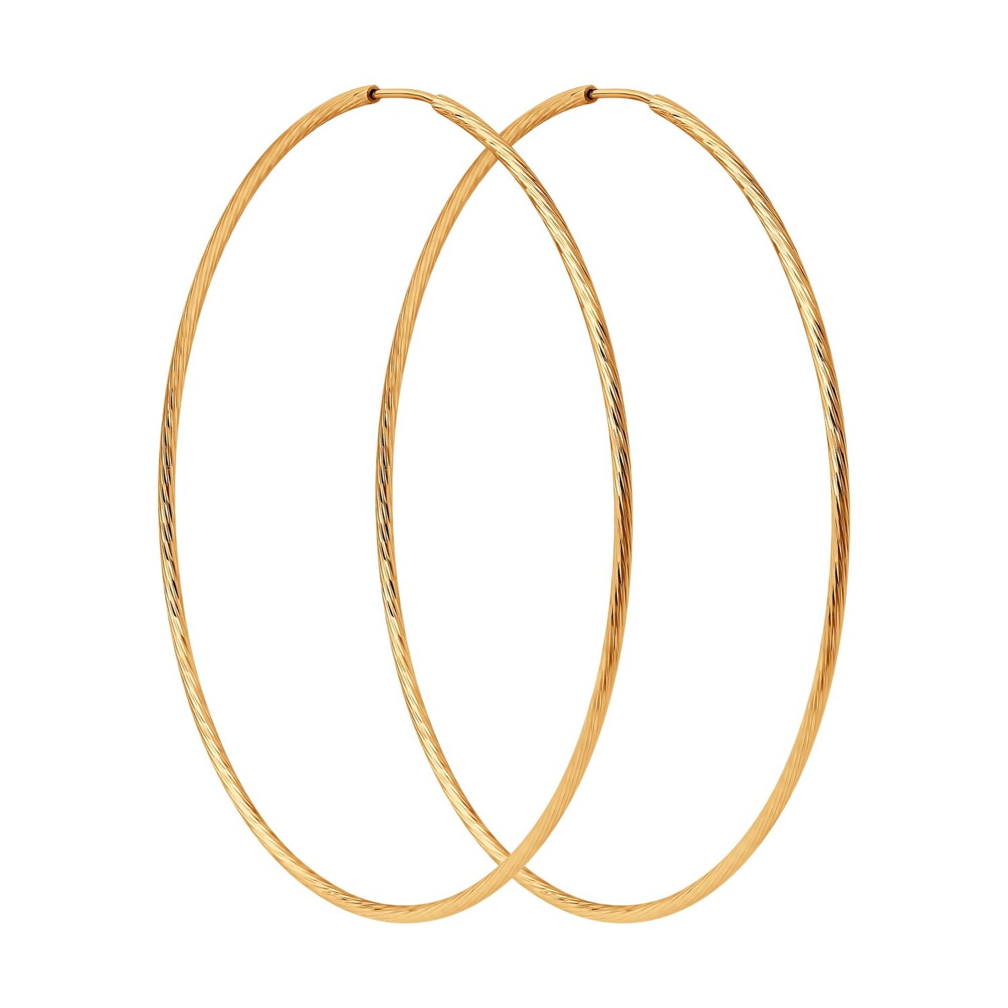 Серьги конго, красное золото, 585 проба