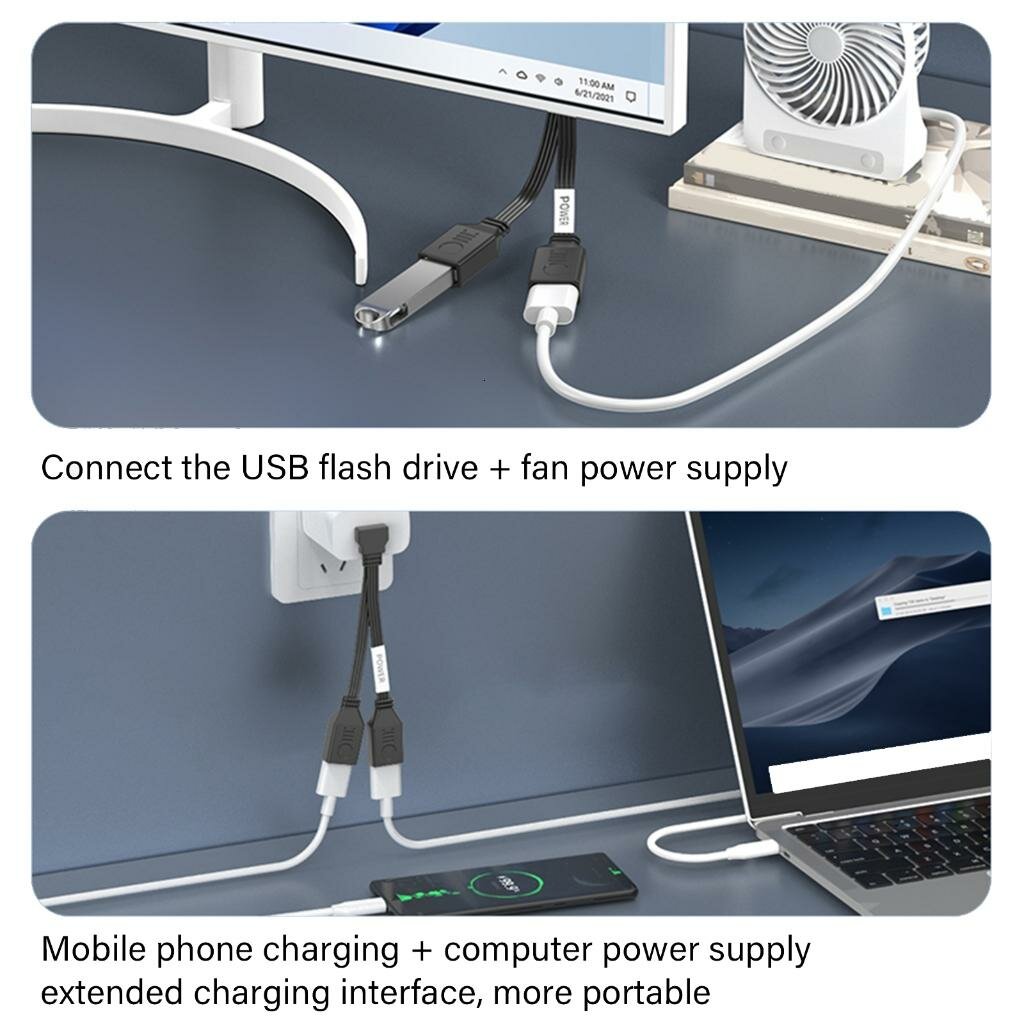 USB-разветвитель 1→2, 30cm - up — фото 1