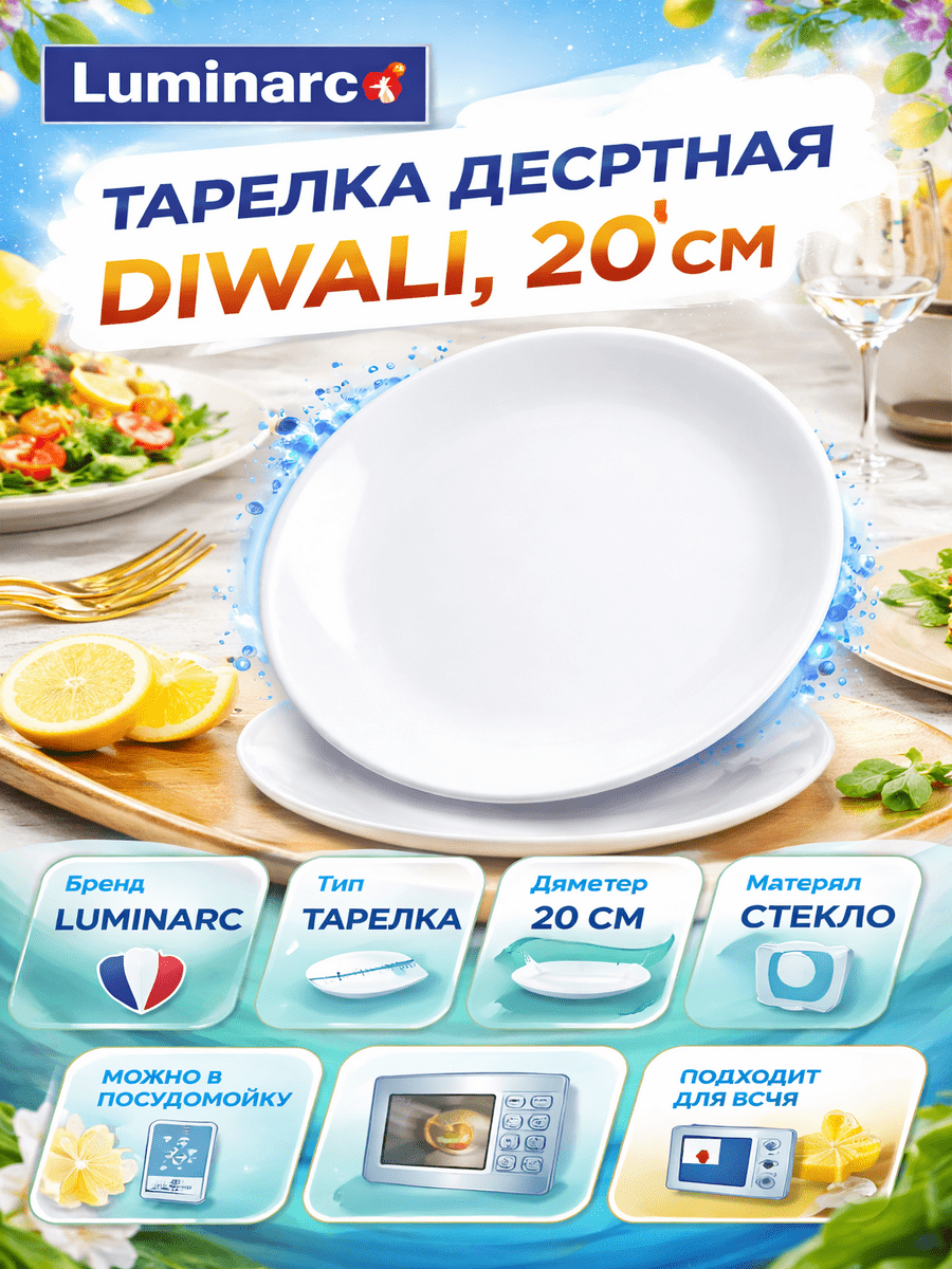 Тарелка десертная Luminarc Diwali, 20см