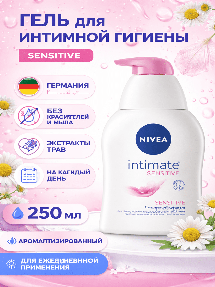 Гель для интимной гигиены Nivea Intimate Sensitive, 250мл