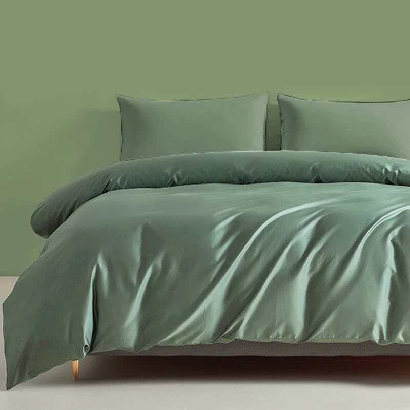 Набор постельного белья Tencel Cotton двойной сатин 4 предмета, однотонный, 160x230см/245x250см, высокая плотность