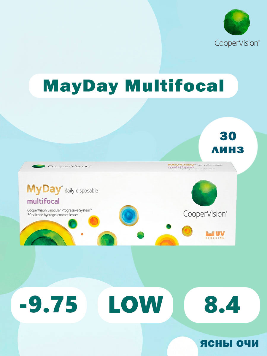 Myday multifocal (30 линз), 8.4, -9.75, LOW (от +0.75 до +1.25)