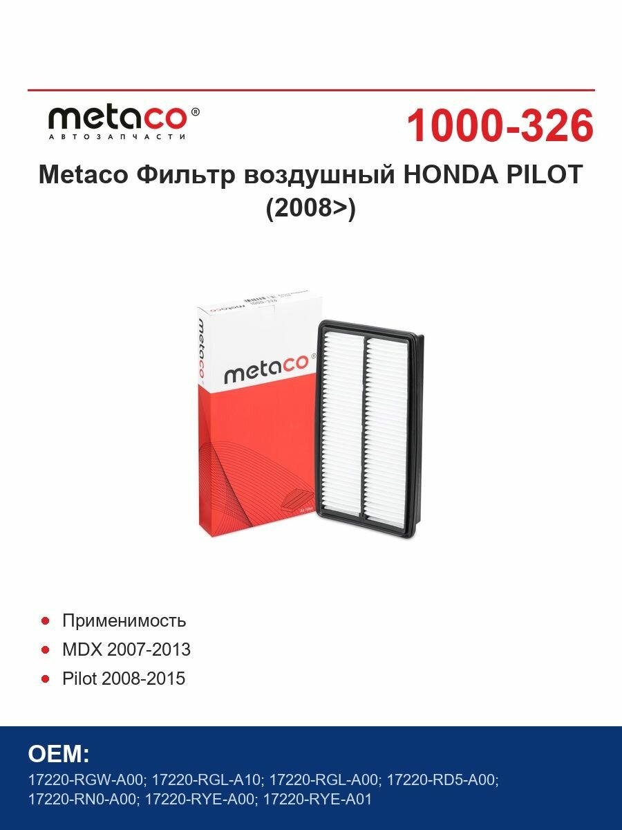 Metaco Фильтр воздушный HONDA PILOT (2008>)