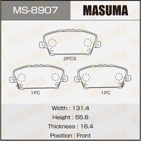 MS-8907 Тормозные колодки дисковые HONDA 05- 1.4/1.8/2.2 пер.