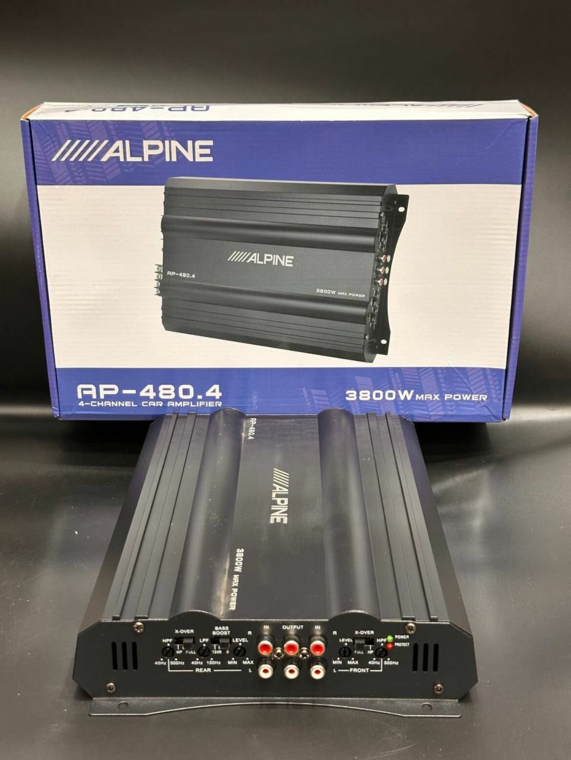 Усилитель автомобильный 4 канала Alpine AP-480.4, 3800 Вт (макс), Class D, для колонок и сабвуфера