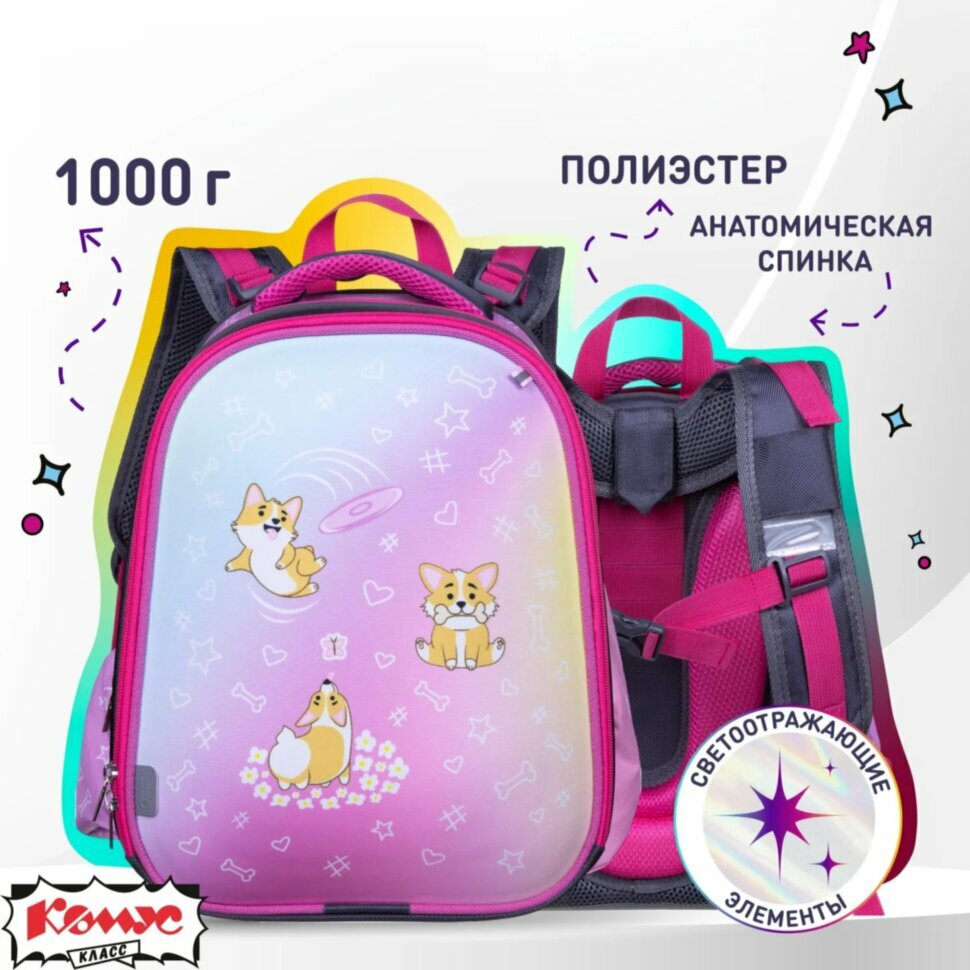 Ранец Комус Класс Basic Corgi time, 2 отд, эргоном. спинка, 1972164