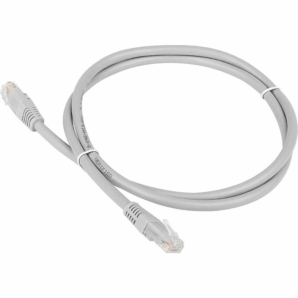 Патч-корд TWT TWT-45-45-1.0/6-GY UTP кат.6, 1.0 м, серый, 2125723
