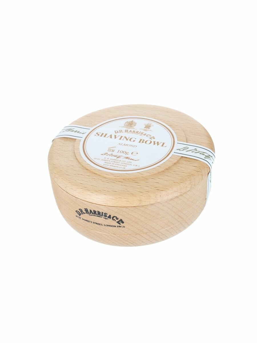 Твердое мыло для бритья в чаше из бука D. R. Harris, Almond, 100 гр