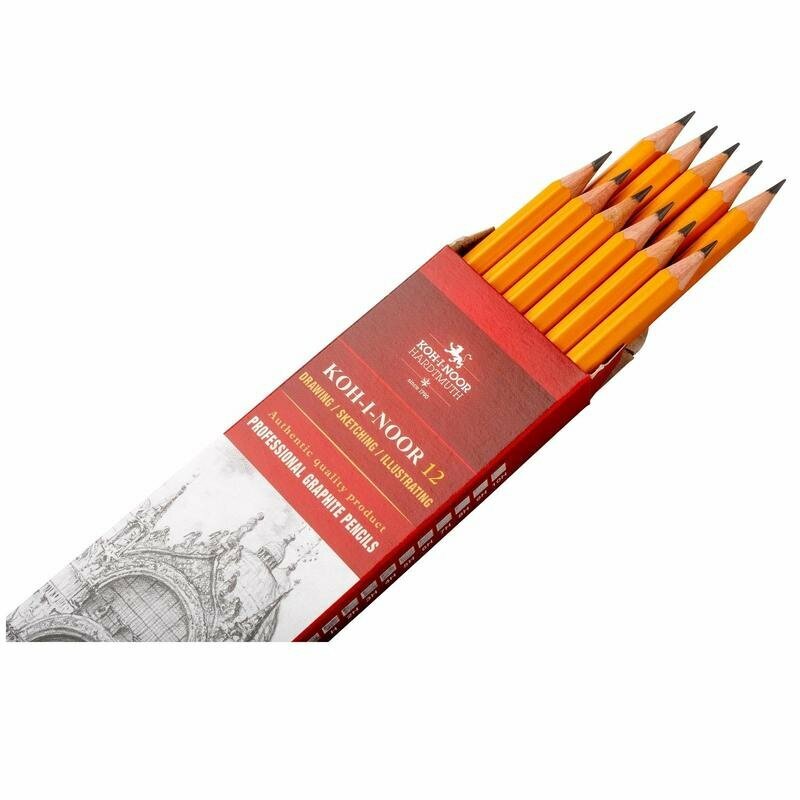 Карандаш чернографитный KOH-I-NOOR 1500/6B, б/ласт, 150006B01170RU, 1618076