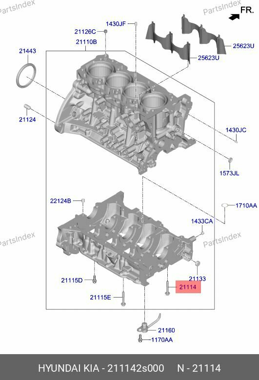 Бoлт автомобильный М10, HYUNDAI/KIA/MOBIS 211142S000