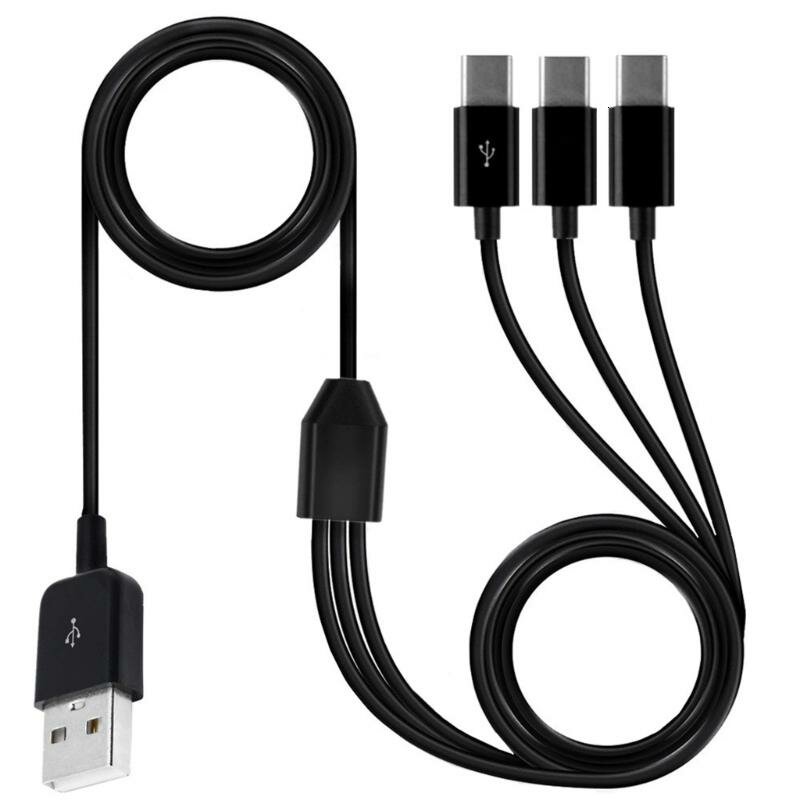 Кабель USB-A 2.0 — 3× USB-C, 1.5m
