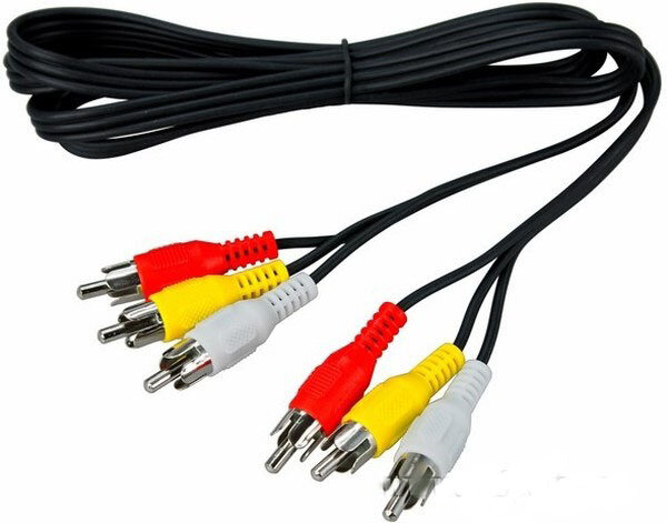 Шнур, 3 штекера RCA - 3 штекера RCA, 1.5 м Rexant (17-0202) 1 шт