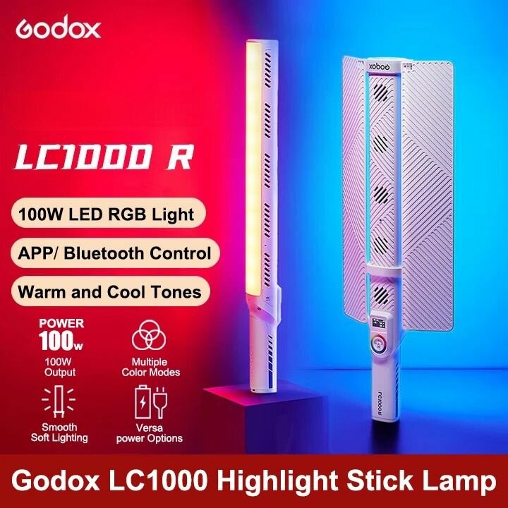 Godox LC1000R 100w LED Light Stick 2500K-8500K RGB LED Video Light Приложение для управления видеосъемкой в фотостудии
