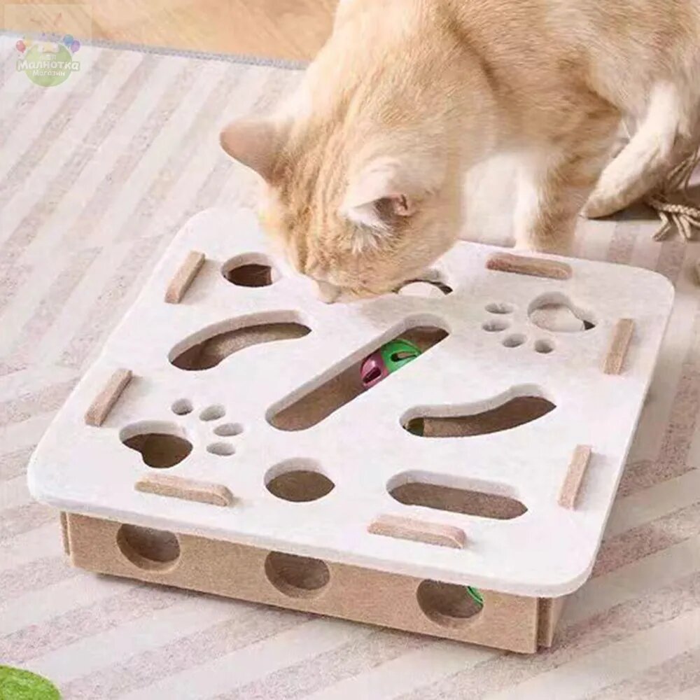 Игровой лабиринт для кошек с войлочными шариками