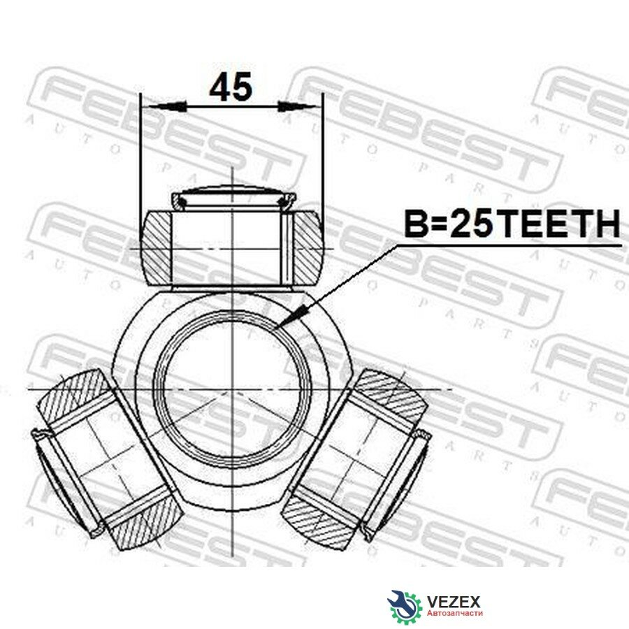 FEBEST 1216LM трипоид! 25x45\ Hyundai IX35/Tucson 13-16