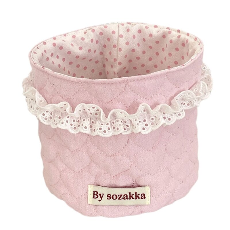 Корзина для хранения на рабочем столе из корейской ткани-love light pink