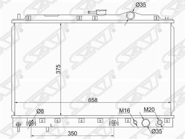 Радиатор SAT SG-MC0002-E3 Mitsubishi Galant 87-92