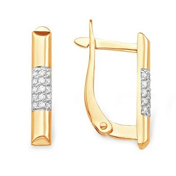 Серьги JEWELIN, красное золото, 585 проба, фианит