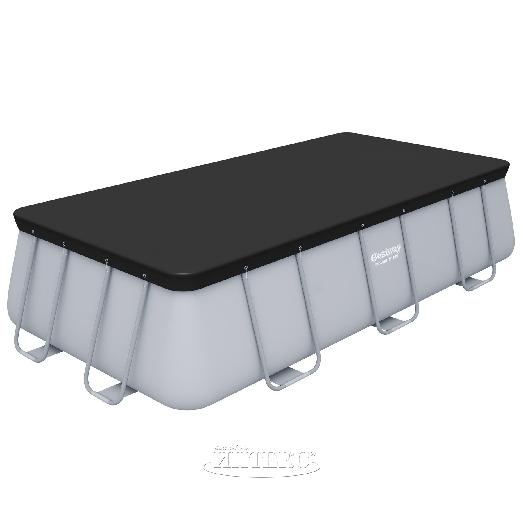 Тент для каркасного бассейна 404(419)х185 см Bestway 58232, ПВХ, черный