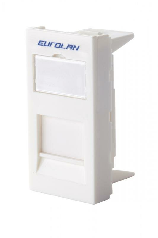 Адаптер 45х22.5мм для 1 модуля Keystone бел. Eurolan 16B-45-02WT