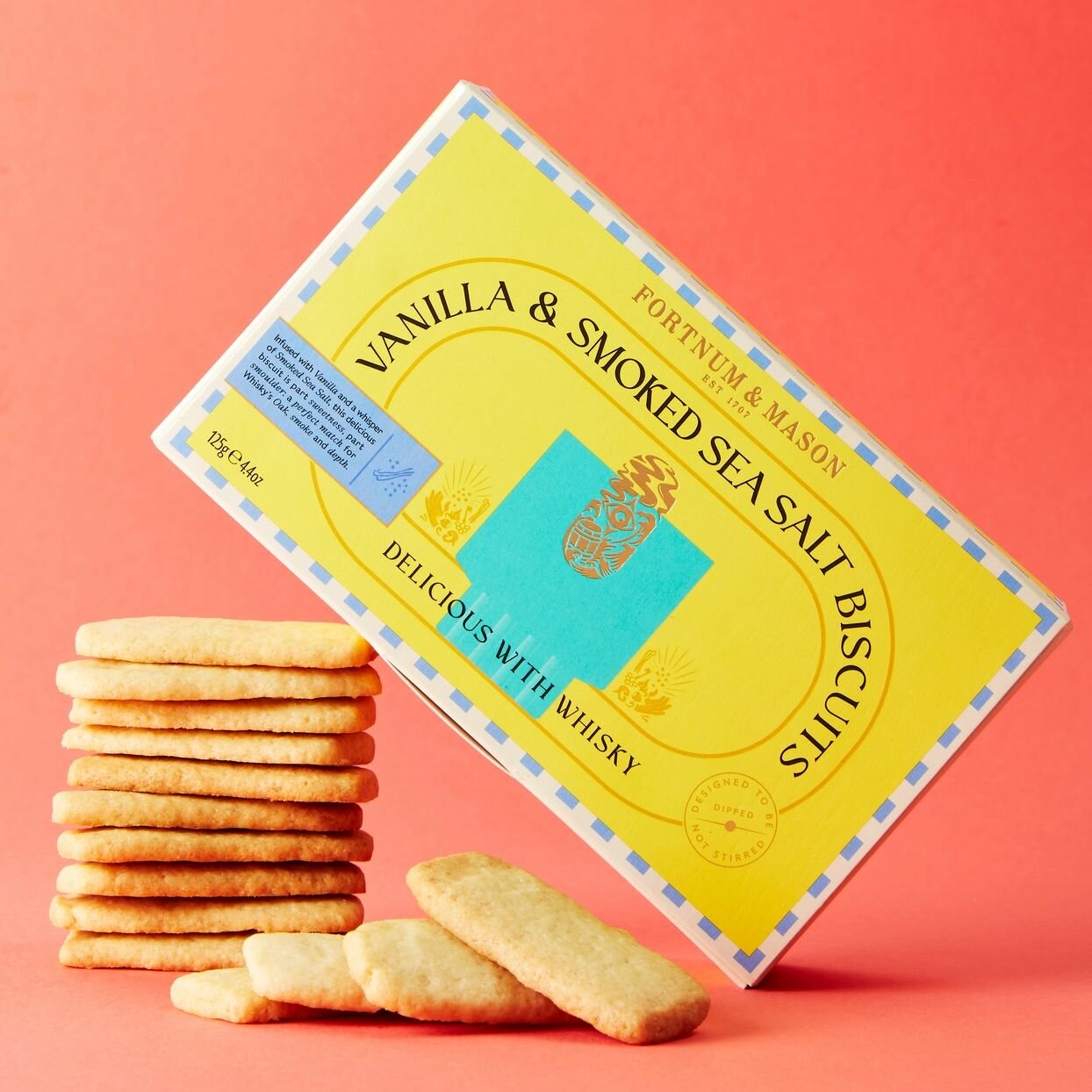 Fortnum&Mason Печенье с ванилью и копченой морской солью Vanilla & Smoked Sea Salt Biscuits, 125 г