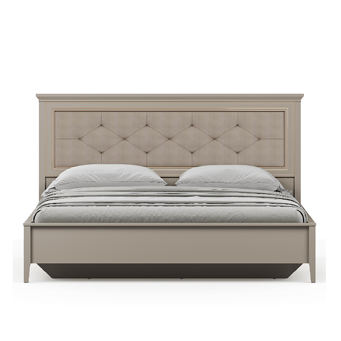 BRW Кровать Классик/Classic LOZ180x200 с мягким элементом без основания Глиняный серый, Глиняный серый Глиняный серый, Глиняный серый