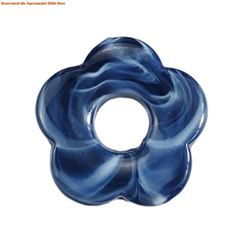 Подвеска цветок из смолы, синий, deep-sapphire-blue