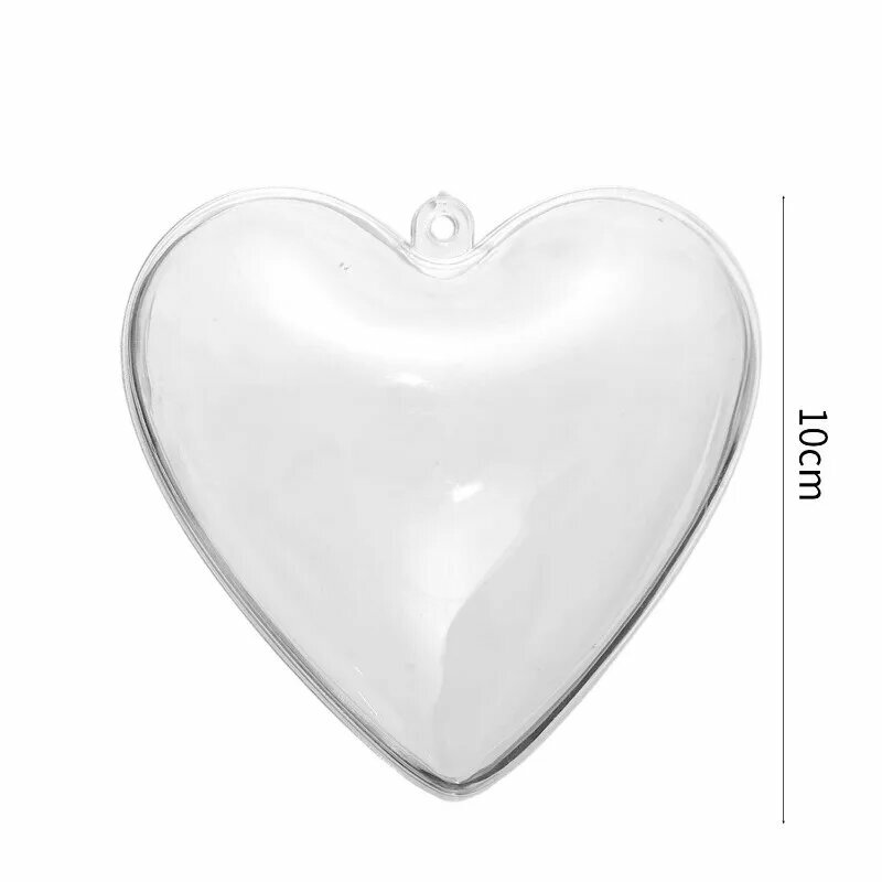 Прозрачные сердечки 10см, 3шт для декора